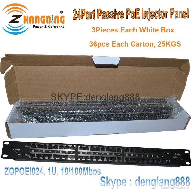 24 Port 10/100 Passive PoE Injector Panel - POE-24-1U - ZQ (China ...