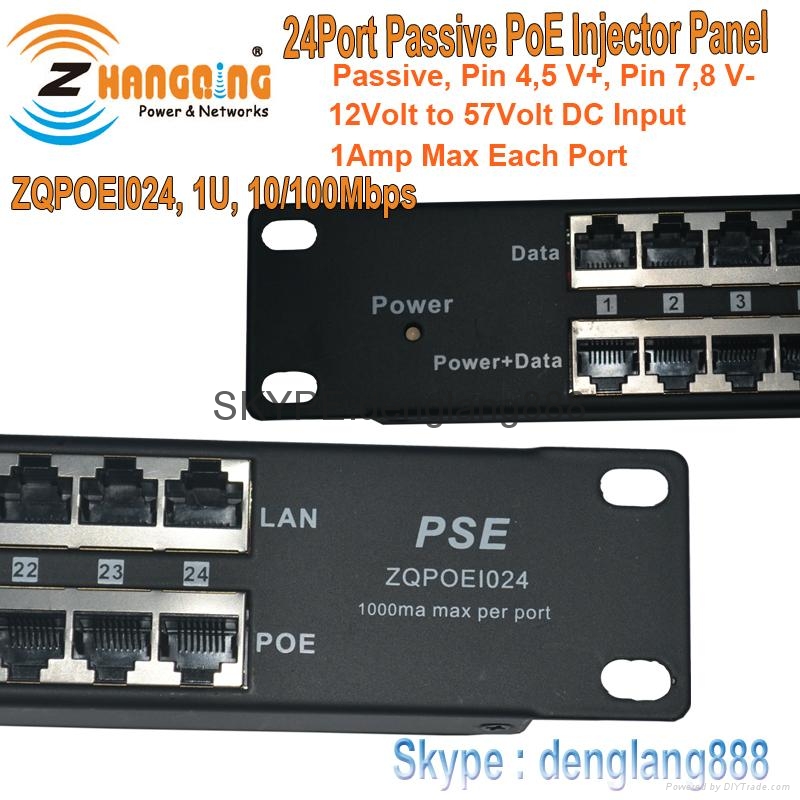 24 Port 10/100 Passive PoE Injector Panel - POE-24-1U - ZQ (China ...