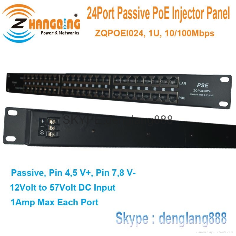 24 Port 10/100 Passive PoE Injector Panel - POE-24-1U - ZQ (China ...