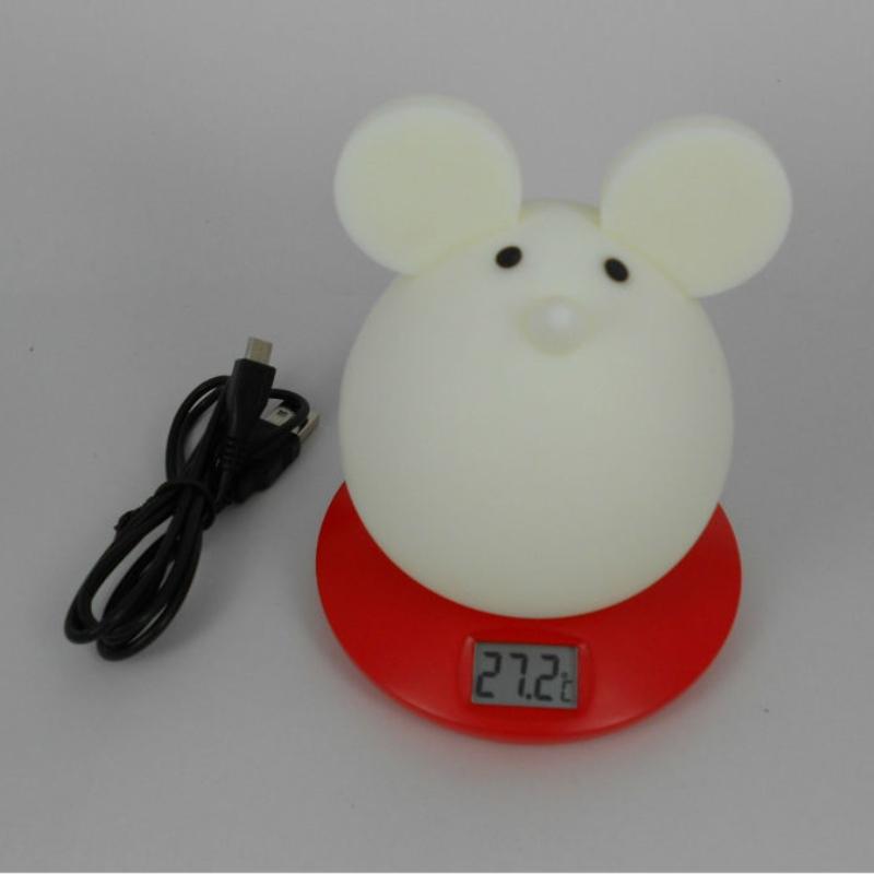 NL211 Mouse silicone LED Night light with thermometer - Cotronic (Hong ...