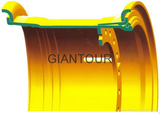 Forged steel rim assy OTR mining earthmoving steel rim wheel for dump ...