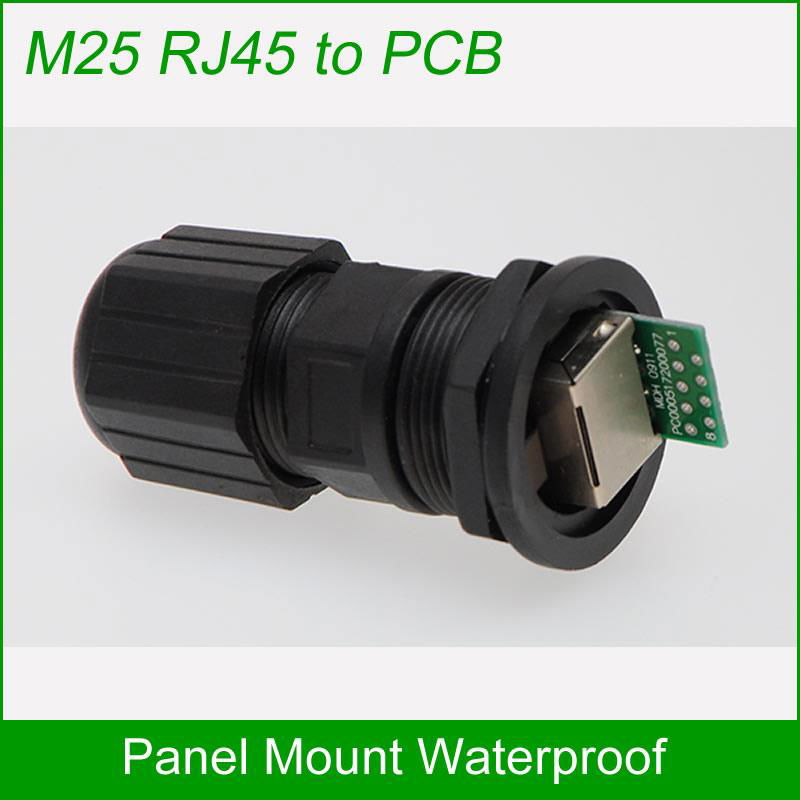 RJ45 PCB Panel Mount waterproof connector 25cm network cable - RJ45 ...