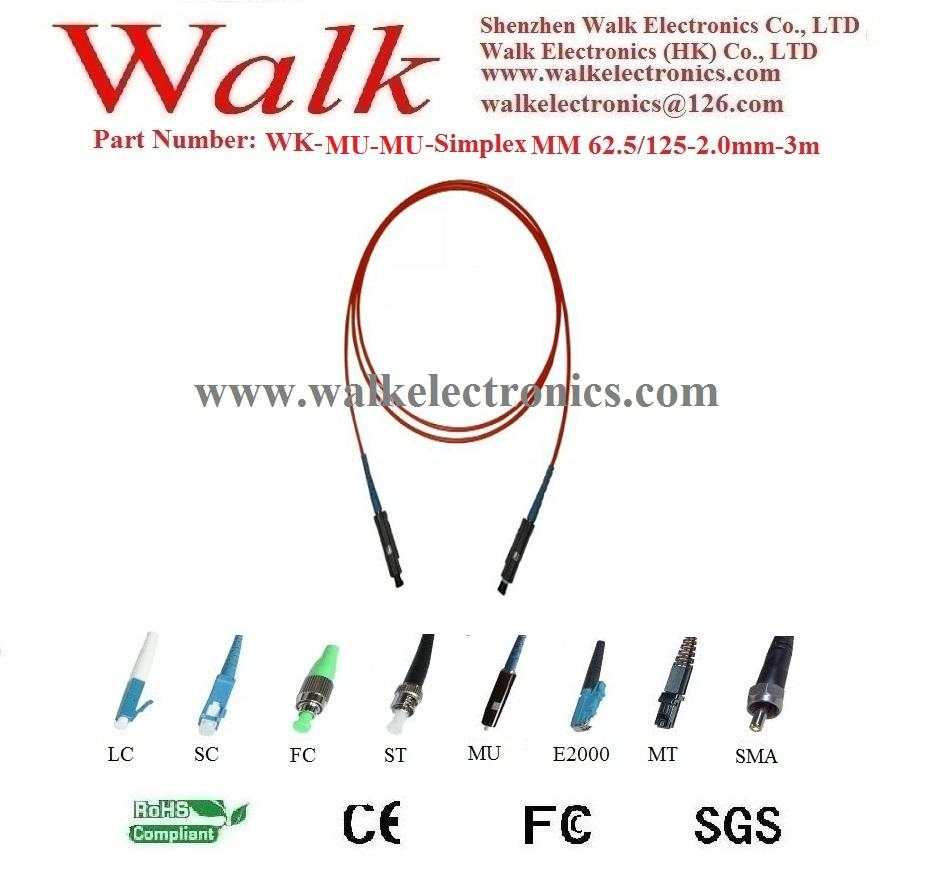Fiber Patch Cord, fiber jumper cable, simplex MU to MU, multi mode 62.5 ...