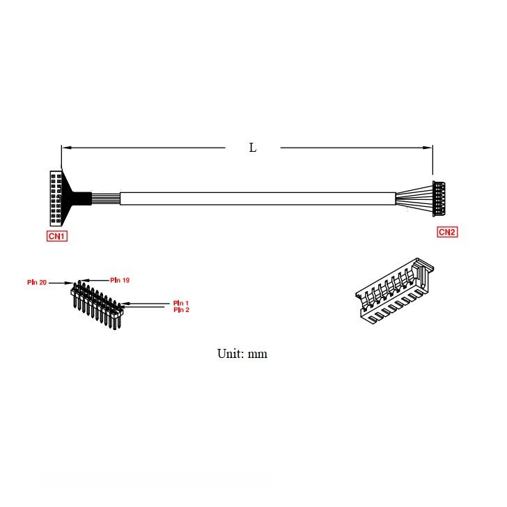 double heads 20pin to 8pin extension adapter electric connector cable ...