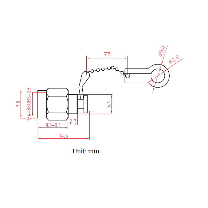 metal material with chain SMA protector SMA protect cover SMA female ...
