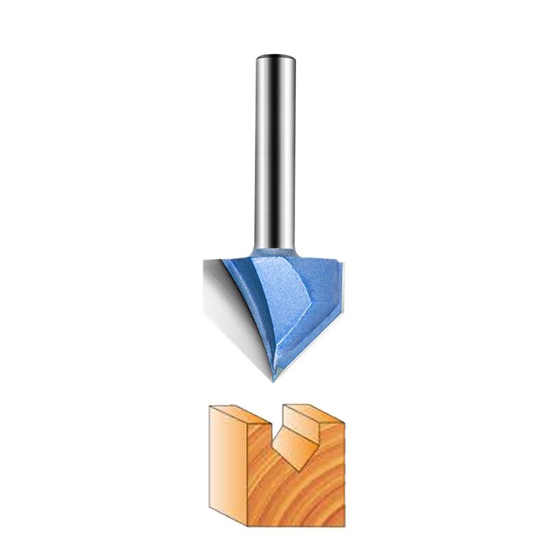 TIDEWAY V Groove Router Bit 90 Degree Double Flute Chamfer and Bevel ...