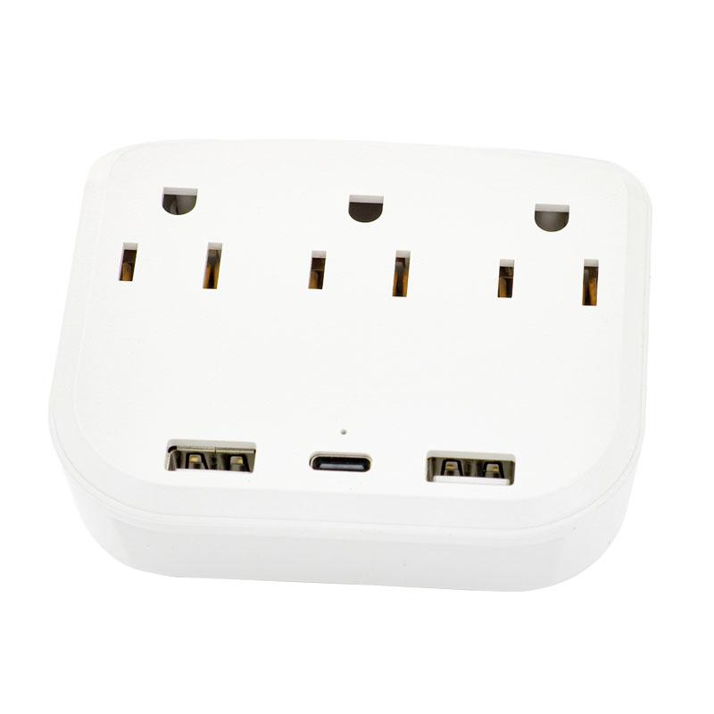 USA extension socket 3USB 3 AC us socket outlets - WP-USCU3 - wonplug ...