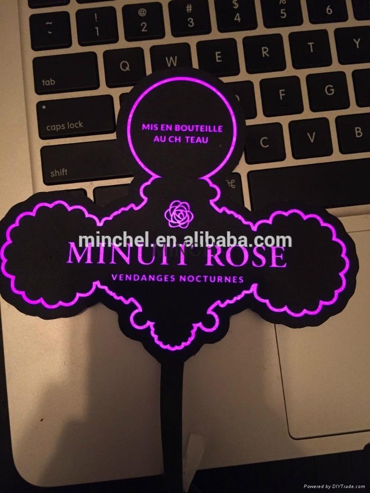 luminous label led label el label wine label lighting in dark place ...