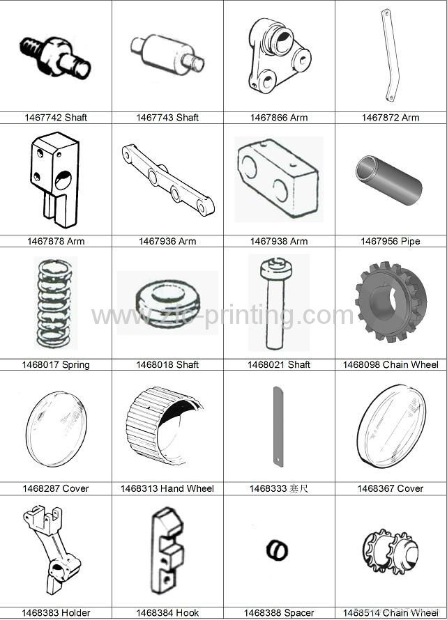 spare parts for Solna 25 (483x640mm) sheet fed offet printing press ...