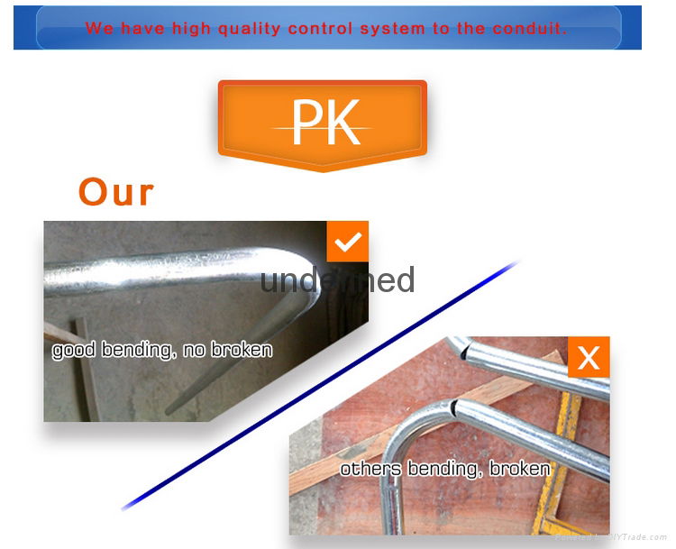 BS4568 class 4 and class 3 hot dipped galvanized rigid steel conduit ...