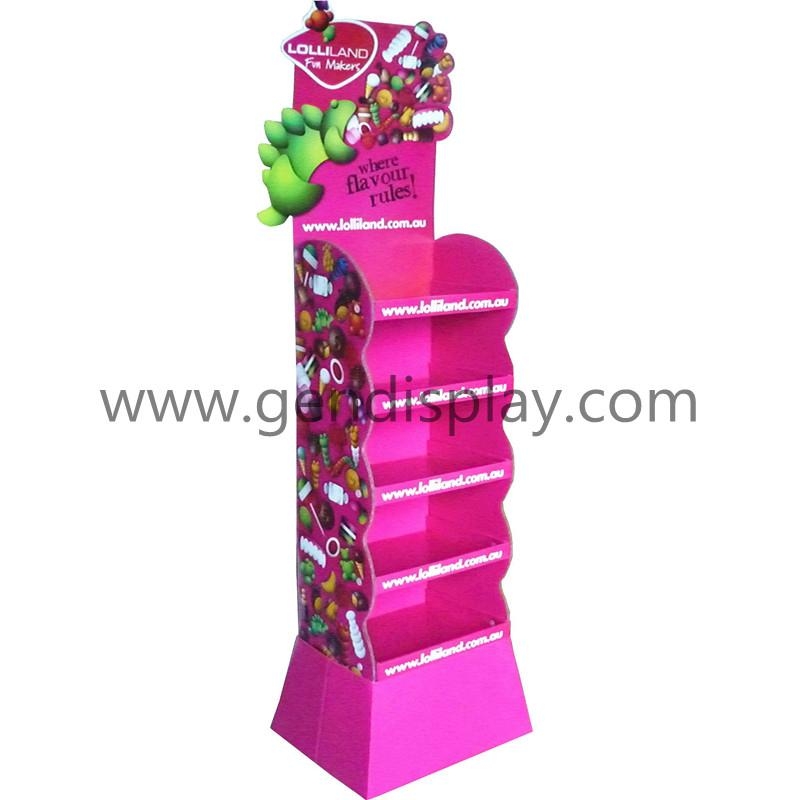 POS Merchandising Cardboard Display Shelf for Candy Retail Promotion ...