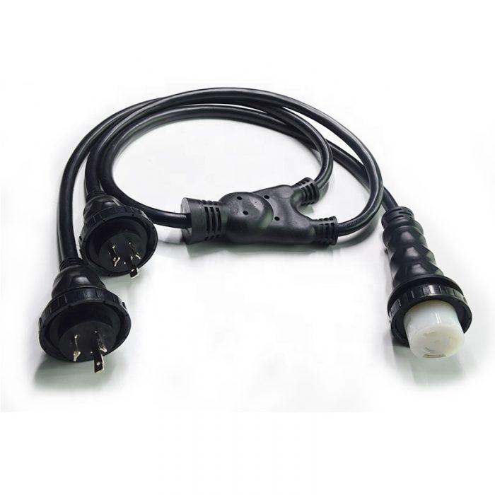Marine Shore Adapter Cord set STW 10/3 1FT Y-Adaport 30A to 30A