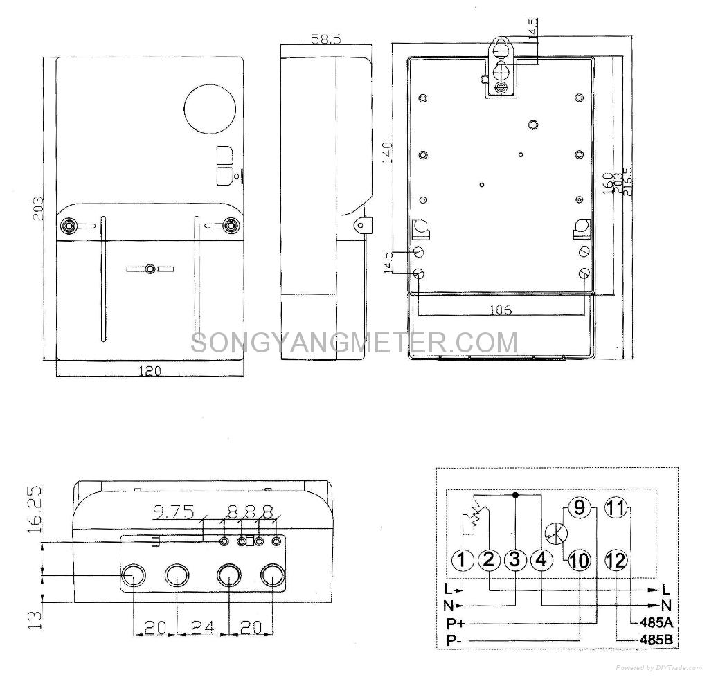 Single Phase Multi-rate Static Electricity Meter - SY1035 - SONGYANG ... Single Phase Multi-rate Static Electricity Meter - SY1035 - SONGYANG ...