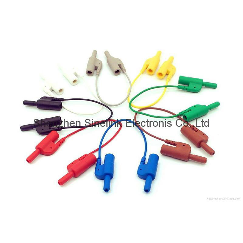 Safety Din42802 1.5mm Male Socket to 1.5mm Male Plug EEG Extension ...