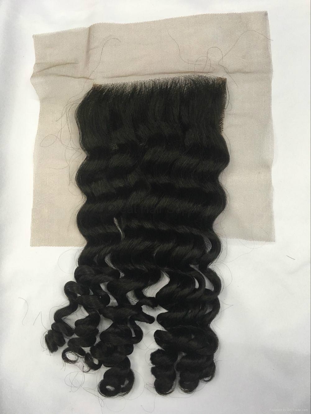 12 inch deep wave swiss lace closure base size 4*4 inch tangle free no ...