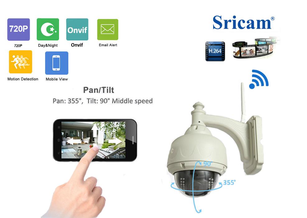 Sricam outdoor PTZ Dome network camera wireless p2p waterproof ip camera - SP015 (China ...