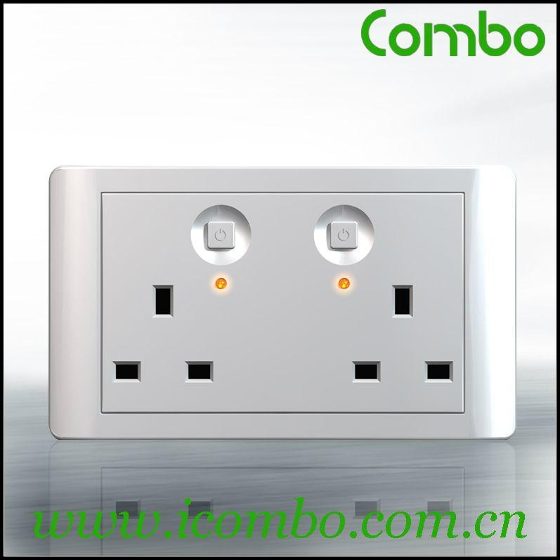 british socket 13A 2gang socket residential socket - CXA13002 - icombo ...