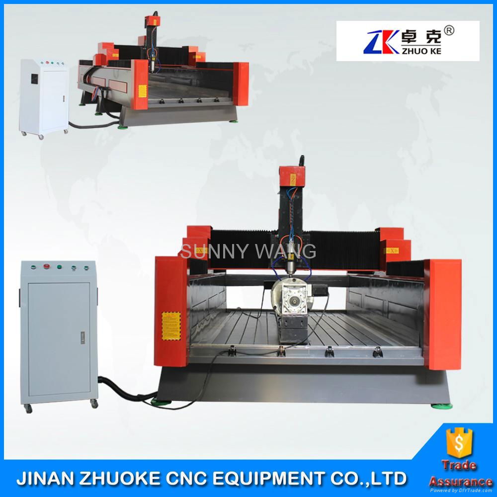 Heavy Duty 4 Axis Stone Engraving Cutting Machine CNC Stone Router ZK ...