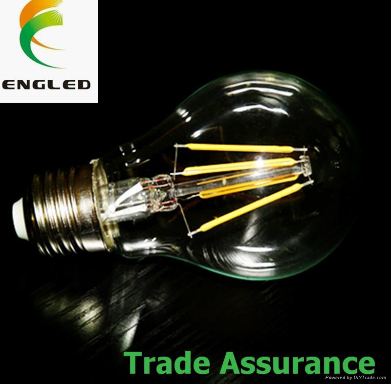 Epistar cob light 360 degree A60 A19 lamp E27 E26 8W 6W 4W LED filament ...