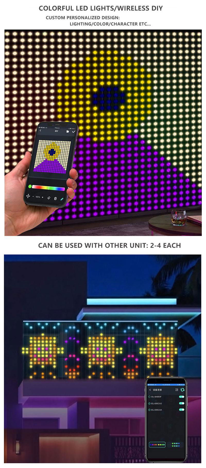 APP Control DIY Christmas Smart Rgb led Curtain Lights - GL-001 (China ...