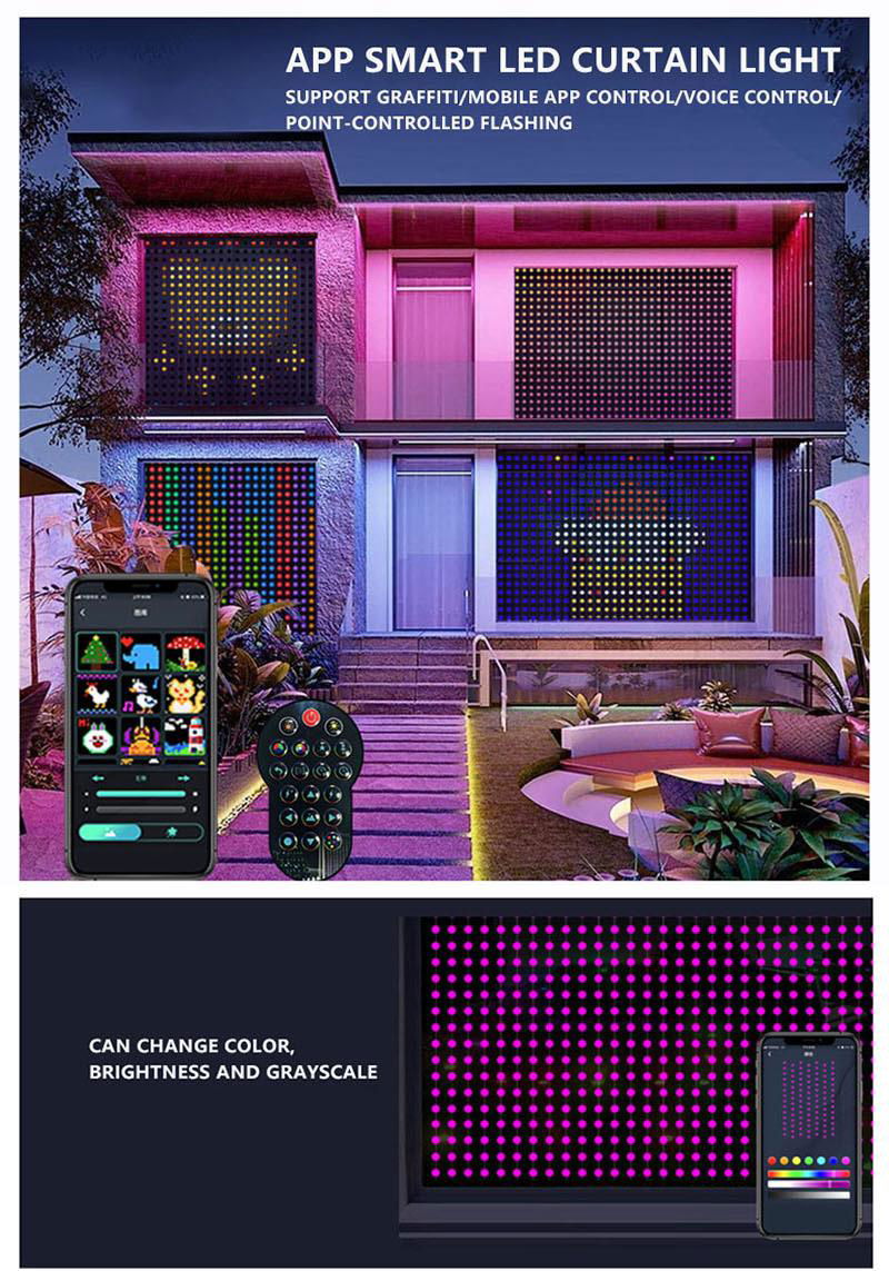APP Control DIY Christmas Smart Rgb led Curtain Lights - GL-001 (China ...