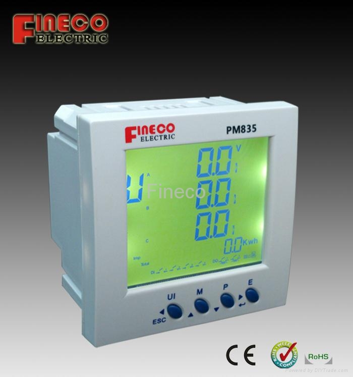 PM835 three phase small power meter digital power monitor - Fineco ...