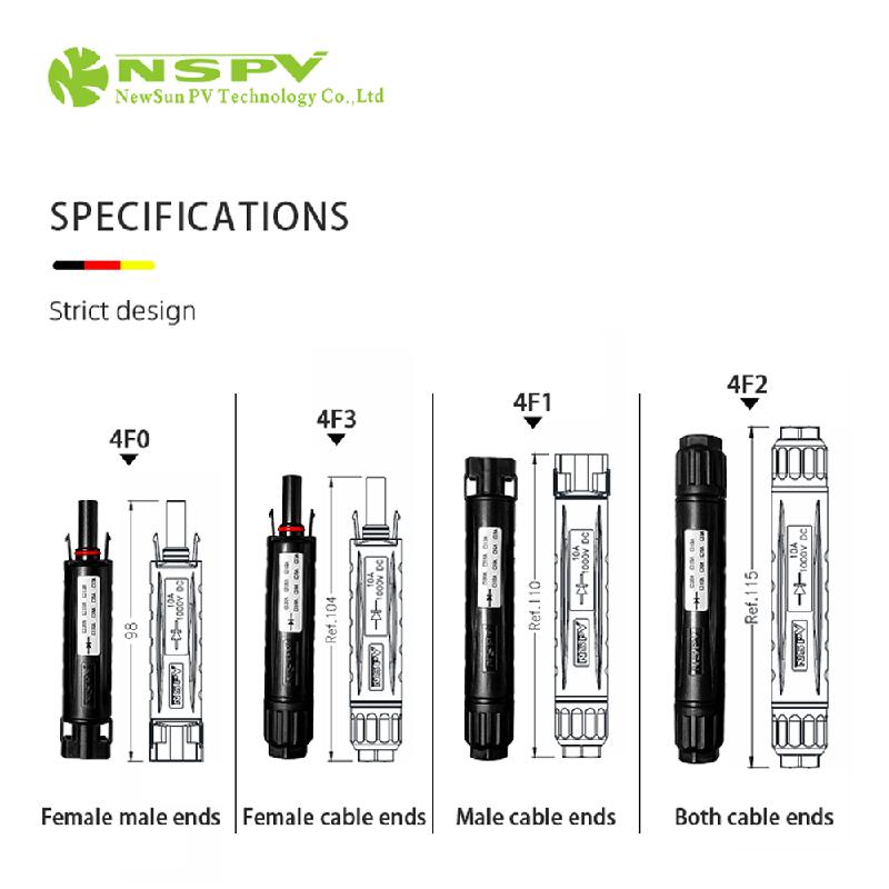 PV4.0 1000V Solar Blocking Diode Female Male End Solar Diode Connectors ...