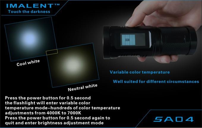 Flashlight with variable color temperature - SA04 - Imalent (China ...