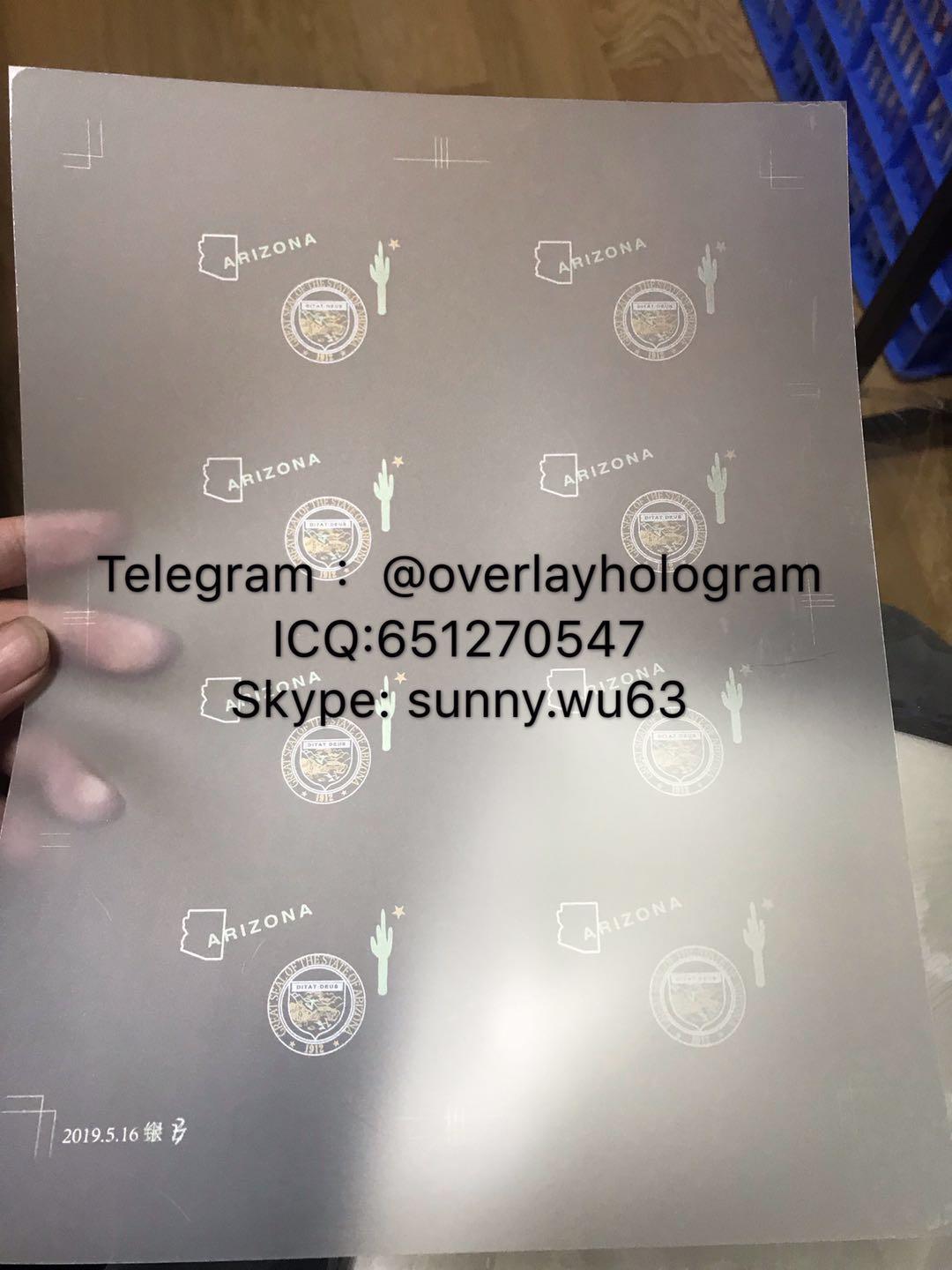 2019 New Arizona ID hologram laminate sheet AZ ovi sheet (China ...