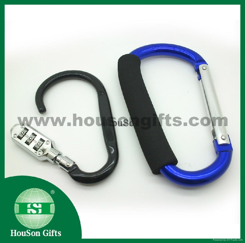 D shape Aluminum large carabiner big carabiner hook with handle - HS-CH ...