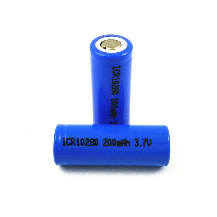 small size cylindrical lithium battery ICR 10280 3.7V 180mah for small ...