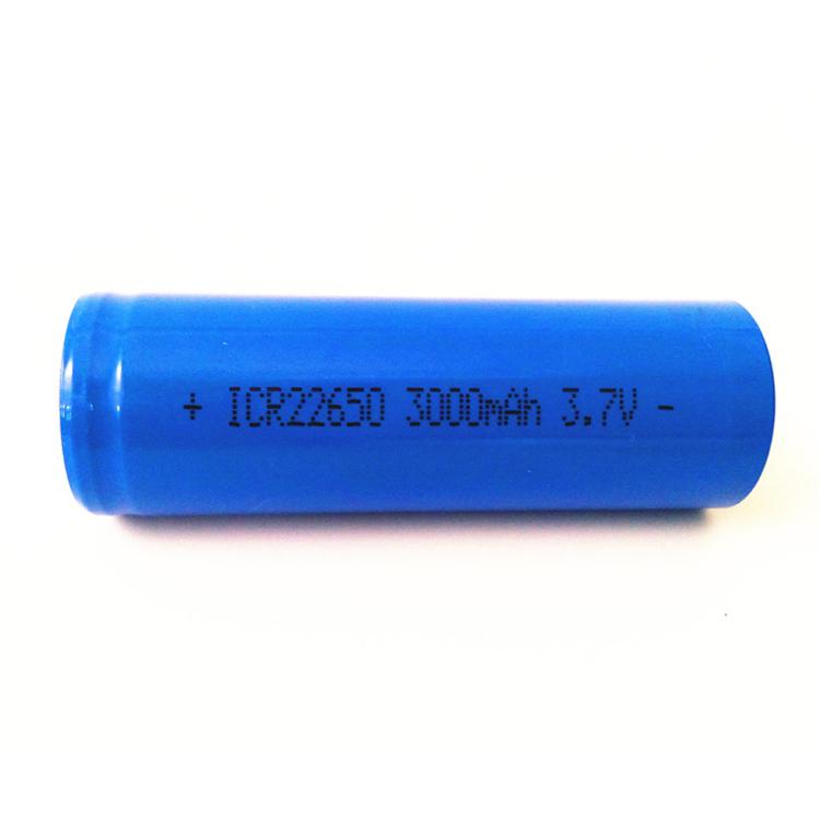 Flat top lithium ion battery ICR 22650 3000mah 3.7v for flash light ...