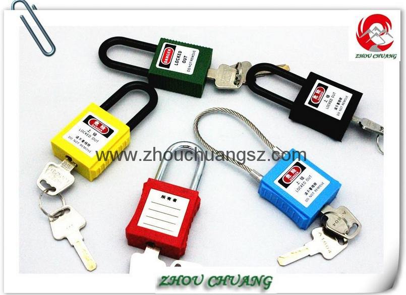 Long Shackle ABS Plastic Safety Padlock - ZHOUCHUANG (China ...