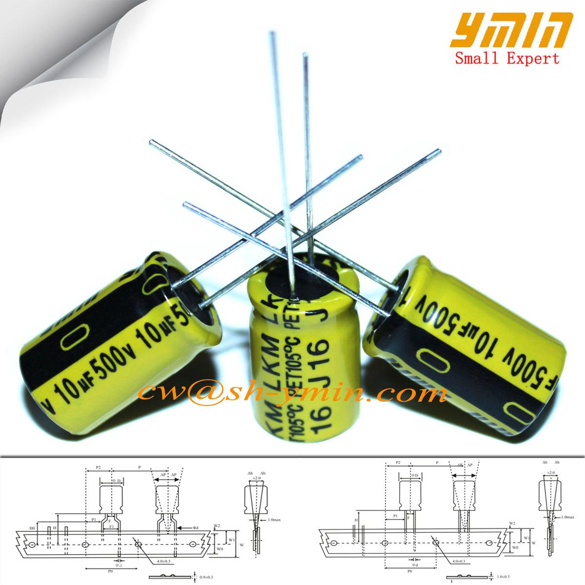 500V 10uF Capacitor LKM 105C 7000 ~ 10000 Hrs Radial Electrolytic ...