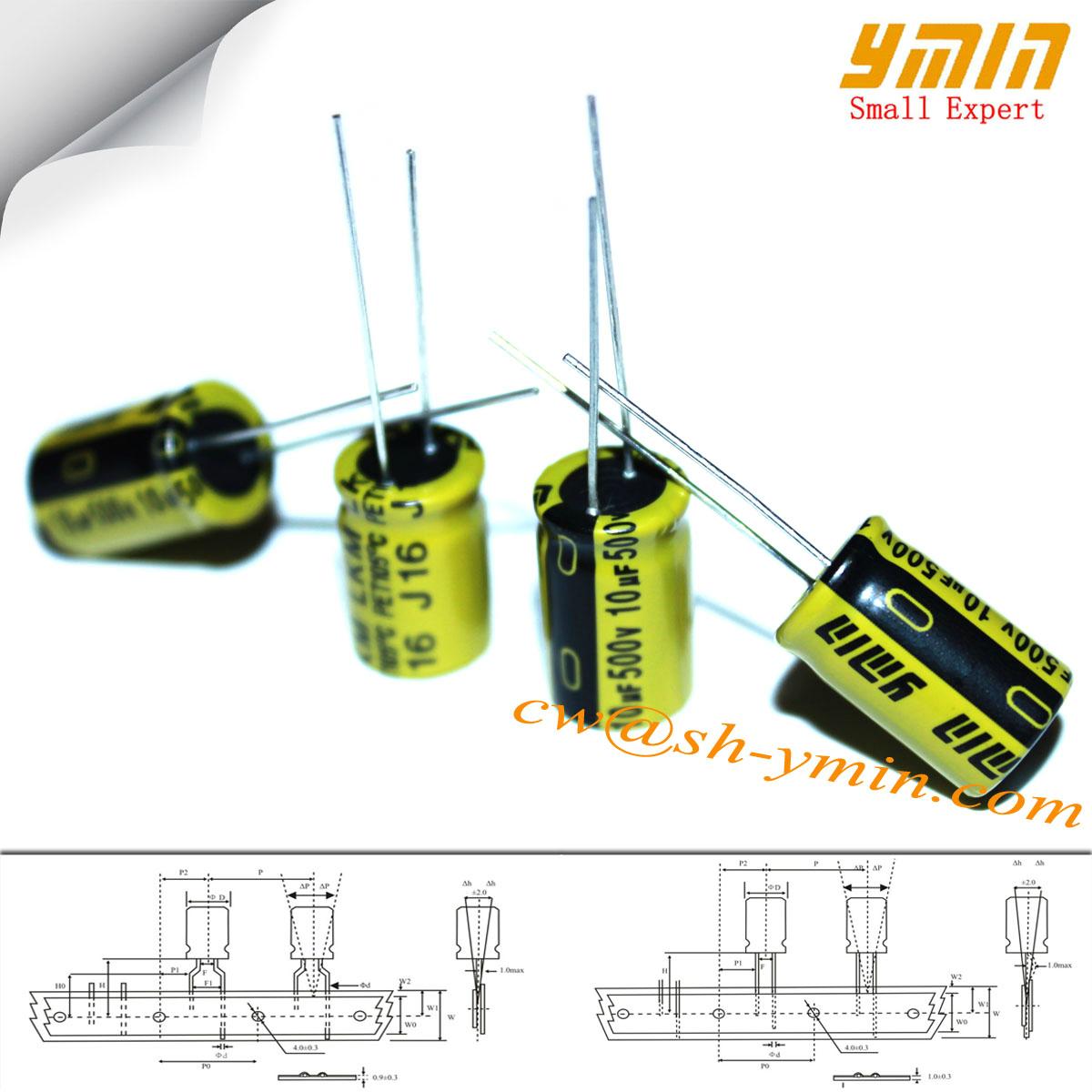 500V 10uF Capacitor LKM 105C 7000 ~ 10000 Hrs Radial Electrolytic ...