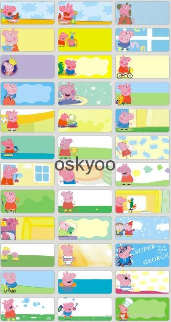 High-grade printed cartoon name sticker - N001 - name labels (China ...