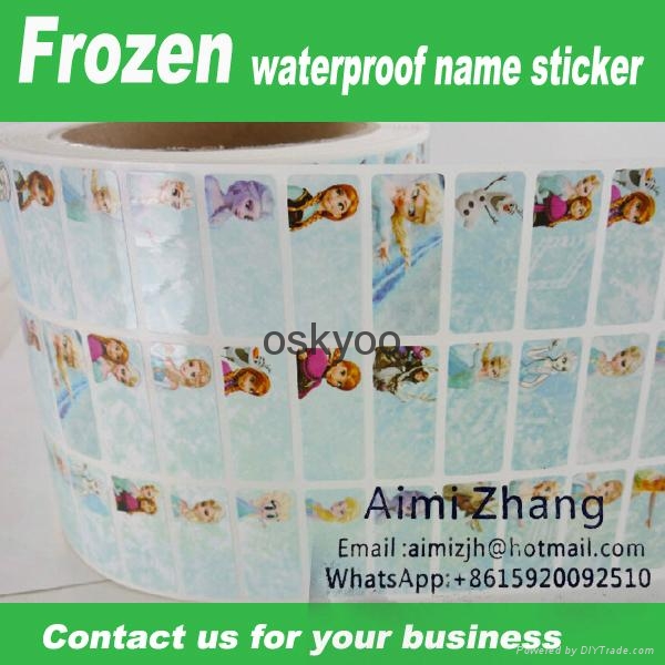 personalized PVC kids waterproof name sticker frozen design label ...