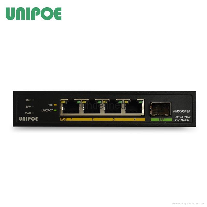 UNIPOE 4+1 SFP 10/100Mbps Ethernet PoE switch - PM3005FSF (China Manufacturer) - Power ...
