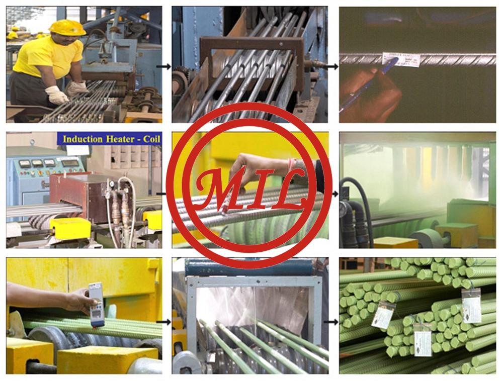 BS 4449,ASTM A615,ASTM A775,ISO 14654 Epoxy-Coated Steel Reinforcing