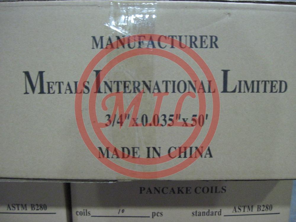 ASTM B280,ASTM B360,ASTM B743,EN 12735-1/2,EN 12449,AS 1571 Pancake