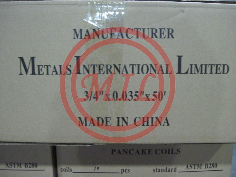 ASTM B280,ASTM B360,ASTM B743,EN 12735-1/2,EN 12449,AS 1571 Pancake