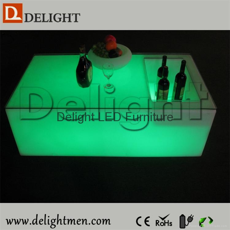 Illuminated Rechargeable LED Champagne Bucket Coffee Tables - DT-25 ...