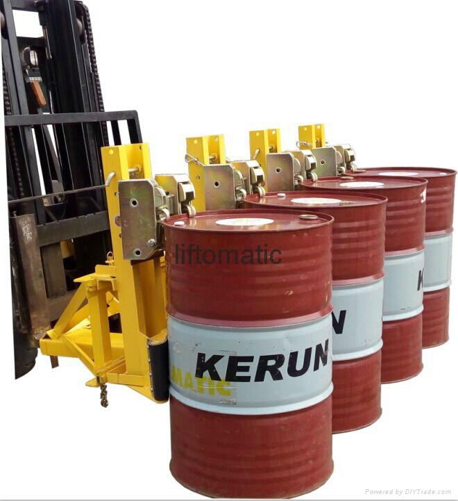 Heavy Duty Fork Mounted Drum Picker for 4 drums - 4DCM - LIFTOMATIC ...
