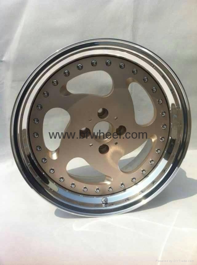 17 inch golf cart wheels Gold center wheels 3 piece forged wheels step ...