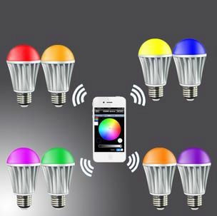 Bluetooth BLE Wireless LED Multicolor RGB Light Bulb for iPhone Android ...