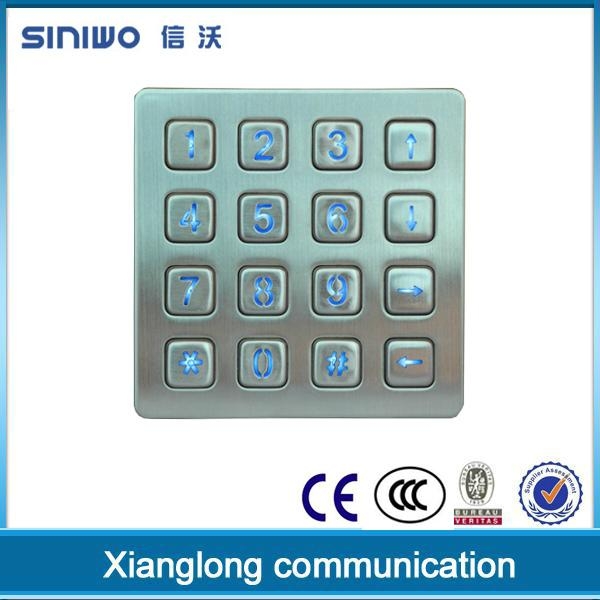 Matrix 4x4 numeric backlighting stainless steel keypad - B881 - SINIWO ...