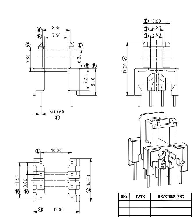 EE13 4+4 horizontal HF transformer - RANLO (China Manufacturer) - Bearings - Electronic ...