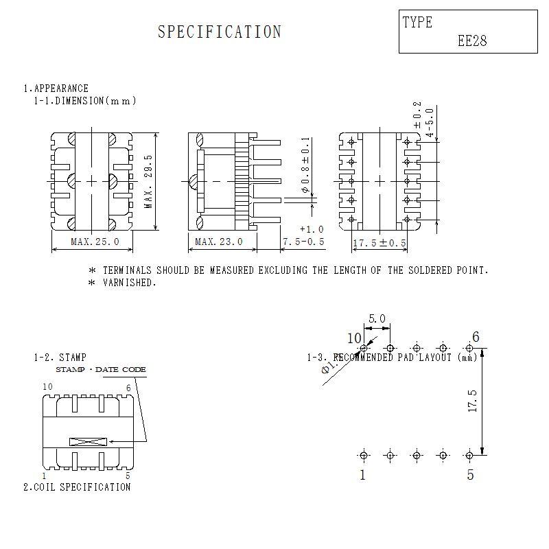 EE28 5+5 HF SMPS Transformer - RANLO (China Manufacturer) - Bearings - Electronic Components ...