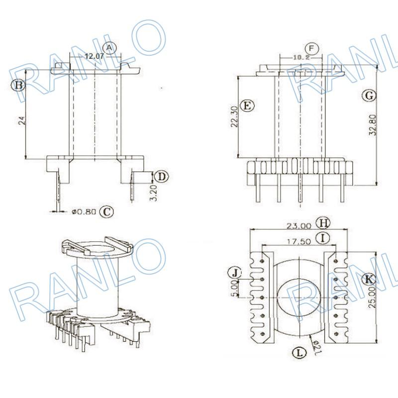 ER2834 vertica 5+5 smps high frquency power transformer - RANLO (China Manufacturer) - Bearings ...