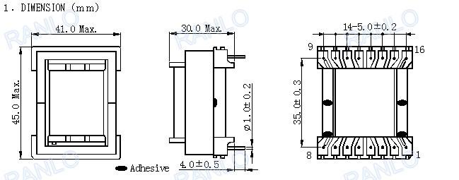EC3542 8+8pin HF SMPS Transformer - RANLO (China Manufacturer) - Bearings - Electronic ...